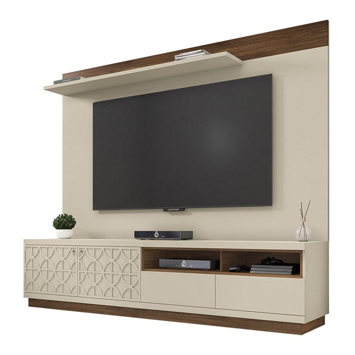 Bancada Renda e Painel Malha TV 55 Polegadas Off White Havana Caemmun ...