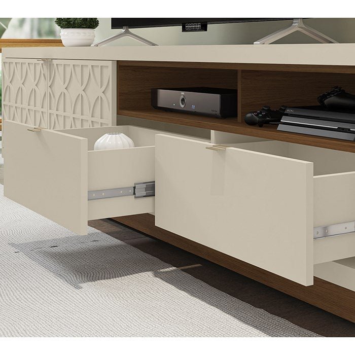 Bancada Renda e Painel Malha TV 55 Polegadas Off White Havana Caemmun ...