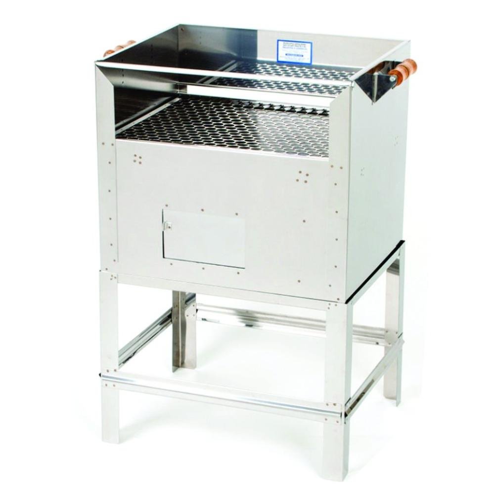 Churrasqueira Inox Aberta Média 50x40x80 Pés 36cm Brighente ...