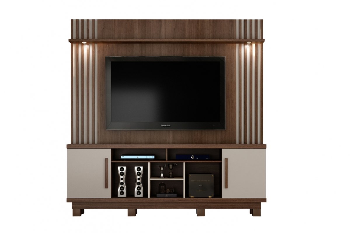 Home Theater Plenus para TV ate 60 Polegadas Valdemoveis Chocolate/Off ...