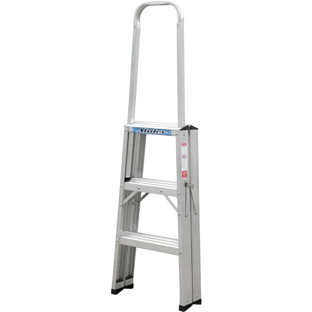 Escada de Alumínio Profissional com Alça 3 Degraus AP203 - Alulev ...
