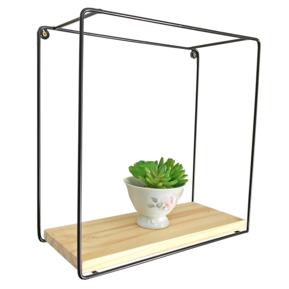 Nicho Mini Quadrado Natural e Preto | MadeiraMadeira