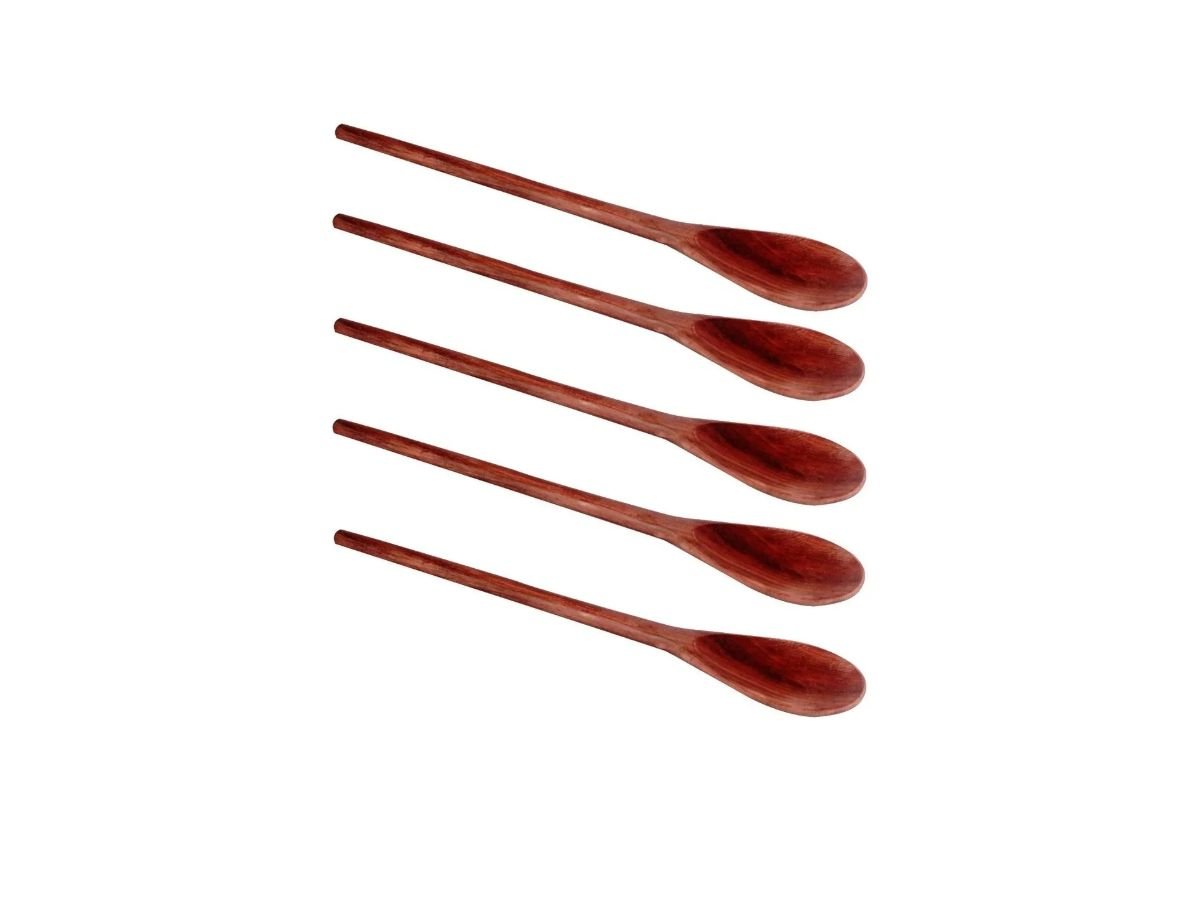 Kit 5 Peças Colher De Pau Madeira Modelo Média 38 Cm | MadeiraMadeira