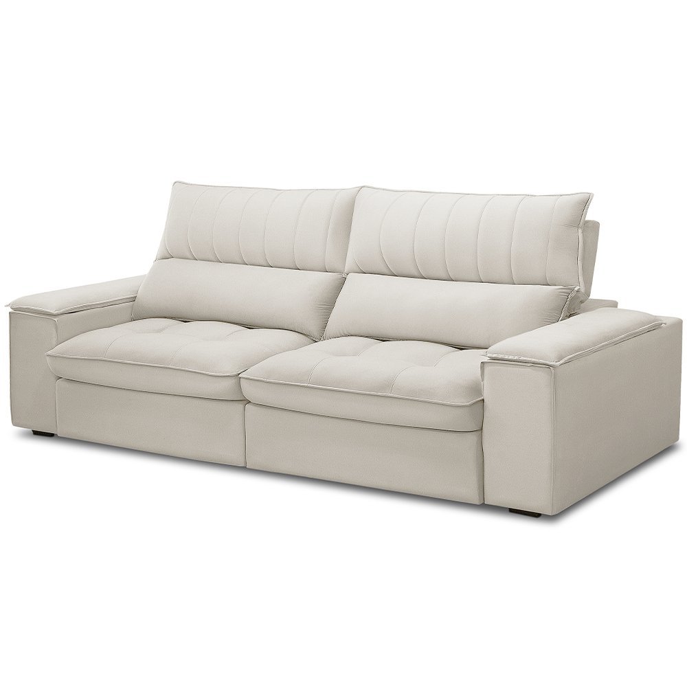Sofá Retrátil Reclinável para Sala de Estar Living 250cm Nápoles F04 ...