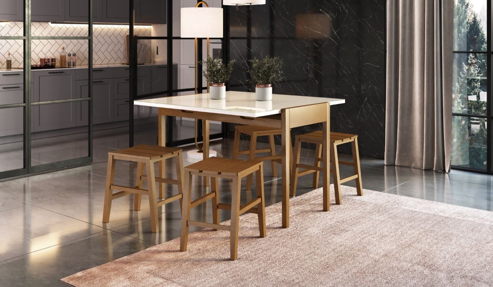 Mesa Aparador Timber 77x54x108cm:chocolate | MadeiraMadeira