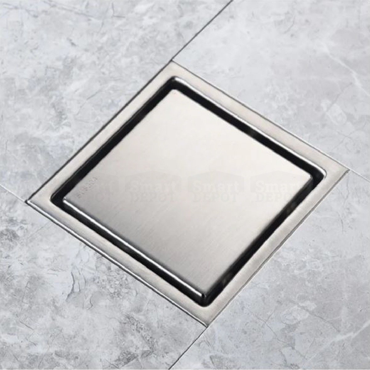 Ralo Oculto Inox Square Escovado com Borda 15x15cm Smart Depot Ralo ...