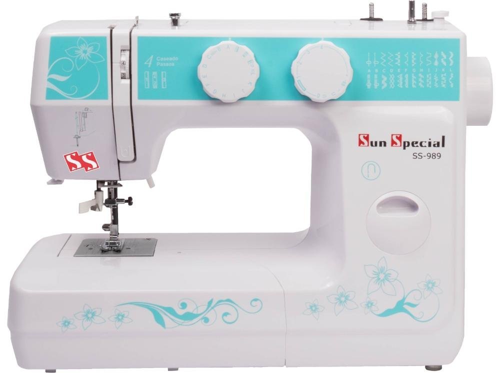 Máquina Costura Doméstica Ss-989 220V Mecânica Azul - Sun Special ...