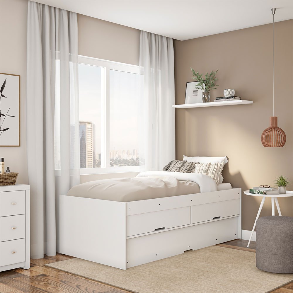 Bibox Solteiro Branca Bari Ws Mobilia | MadeiraMadeira