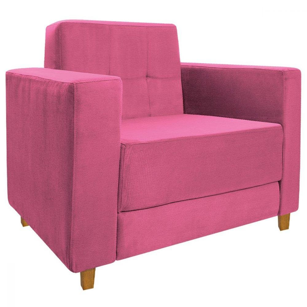 Kit Sofá 2 Lugares e Poltrona Denver Corano Pink | MadeiraMadeira