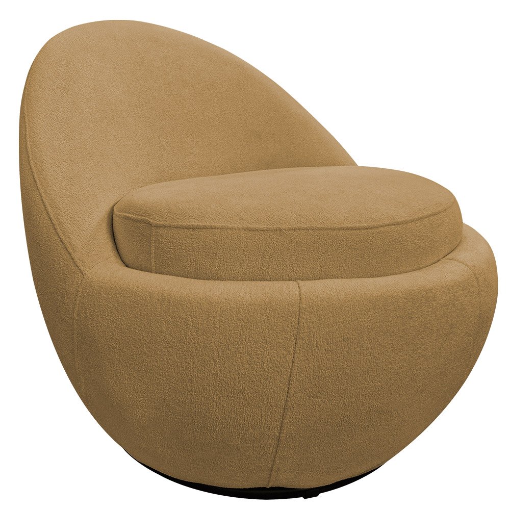 Poltrona Orgânica Kaira Base Giratória Bouclê Camel - Casaepoltrona ...