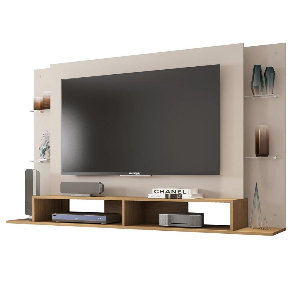 Painel para Tv até 55 Polegadas Elite Bege Caemmun | MadeiraMadeira