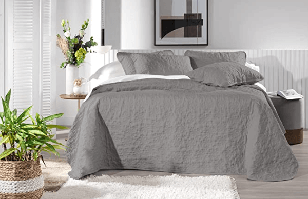 Jogo de Colcha King Sweet Cinza Provençal Altenburg | MadeiraMadeira