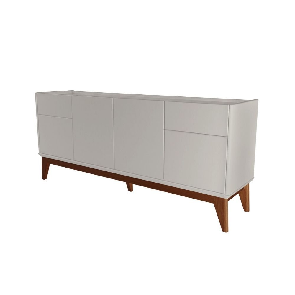 Buffet Float C/ 4 Portas e 2 Gavetas Off-white Fosco/Natural Província ...
