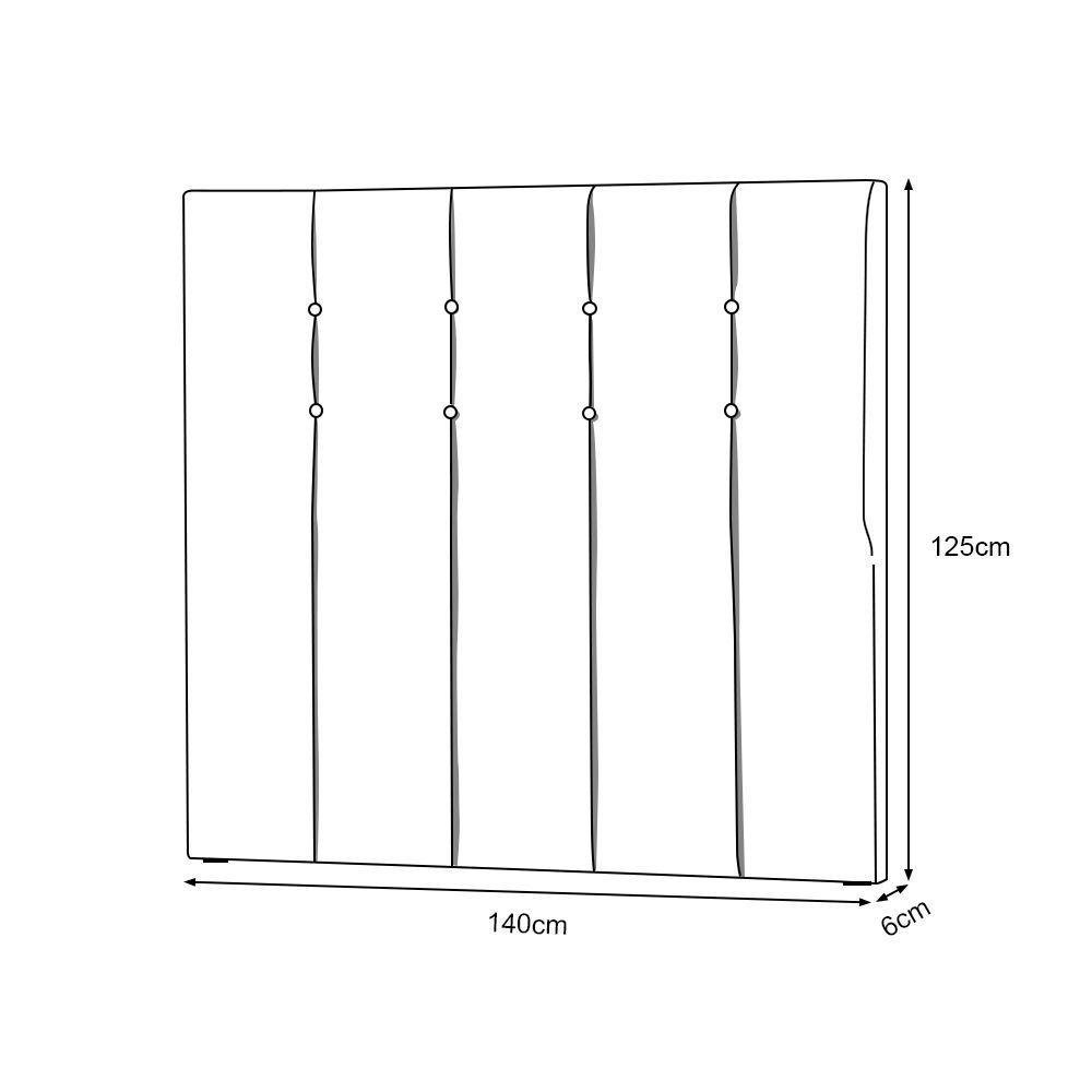 Cabeceira Estofada Roma 140Cm Linho Bege - Cor: Bege | MadeiraMadeira