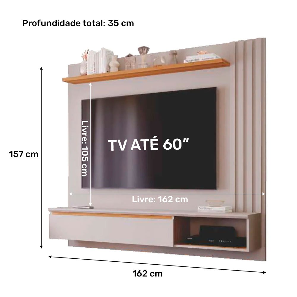 Painel para Tv até 60 Polegadas Panamá 100% Mdf com 1 Porta Permóbili ...