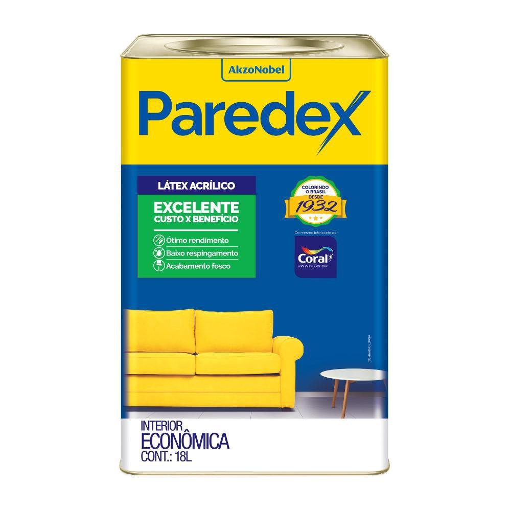 Tinta Acrílica Coral Paredex Cor Pêssego Tropical 18L | MadeiraMadeira