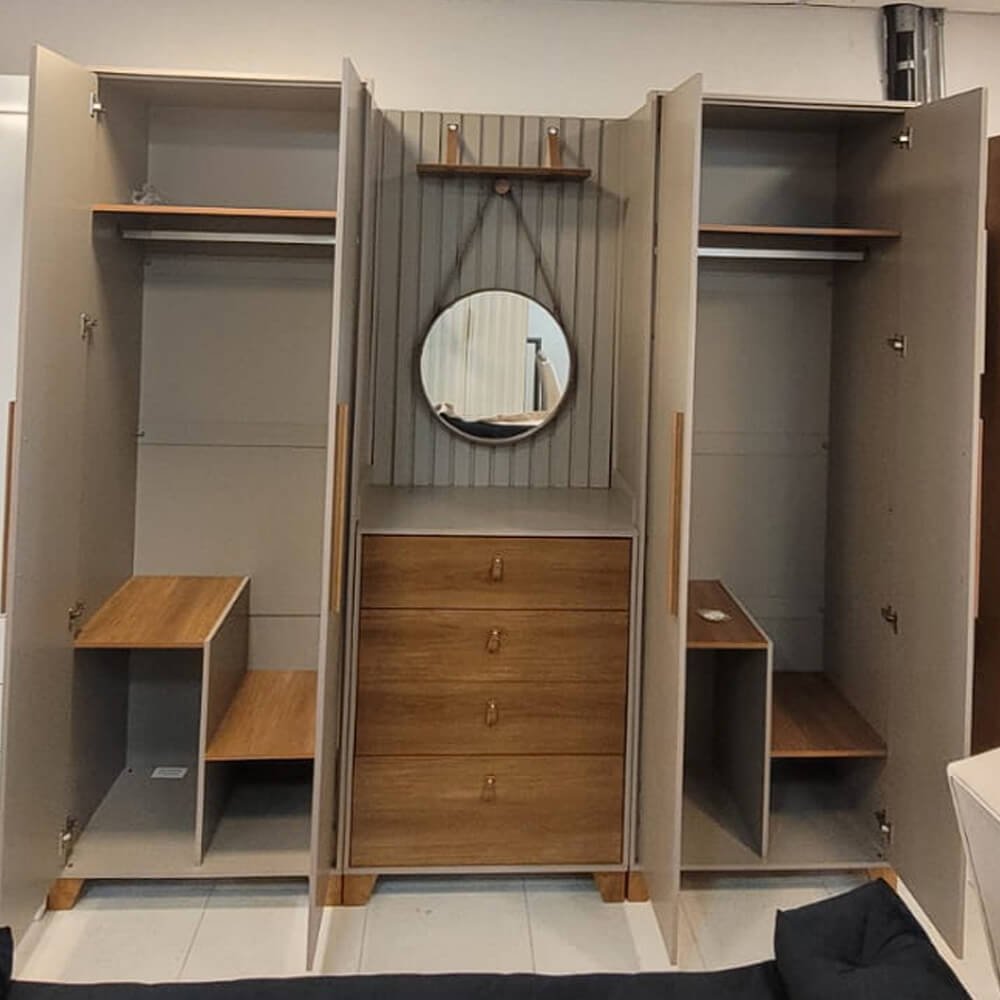 Guarda Roupa Verti Casal 5 Portas 3 Gavetas Fabrimoveis Cor Gianduia ...