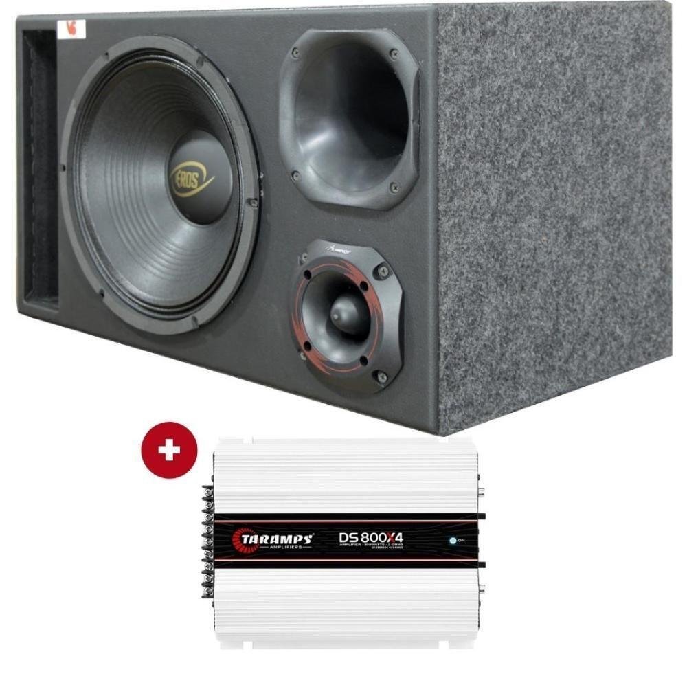 Caixa Trio 12'' Eros E-450 + Hdi300 e 5hi300 Módulo Ds800.4 ...