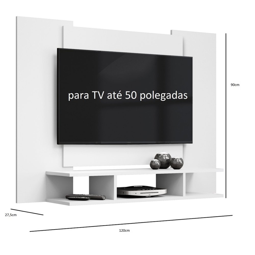 Painel Ej para Tv até 50 Pol Branco - Rede Móveis | MadeiraMadeira