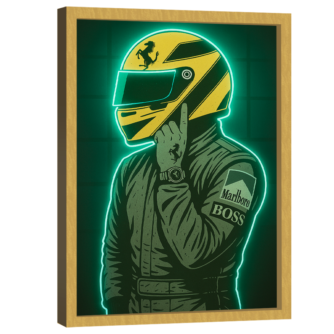 Quadro Decorativo Piloto Número 1 Neon Verde | MadeiraMadeira