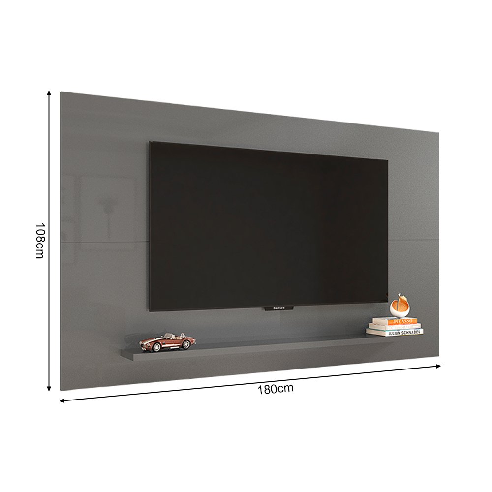 Painel para Tv até 65 Polegadas Elegant Cinza Titanium com Prateleira Inferior Padrão - Donalu ...