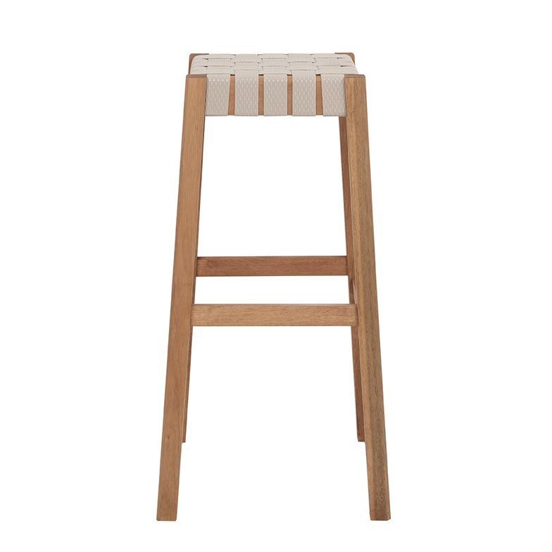 Banqueta em Madeira de Eucalipto com Fita Bege Katy Stain Castanheira ...