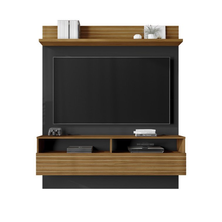 Painel Nt 1165 Para Tv de ate 55 Polegadas - Notável - preto com freijo ...