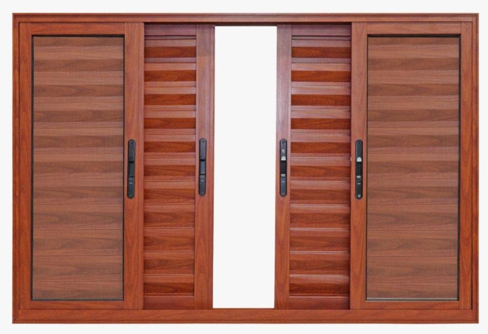 Janela de alumínio veneziana 06 folhas madeira max - 100X180 ...