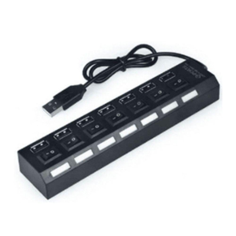 Hub Usb 2.0 7 Portas Preto com Led Indicador Hoopson Coneto ...