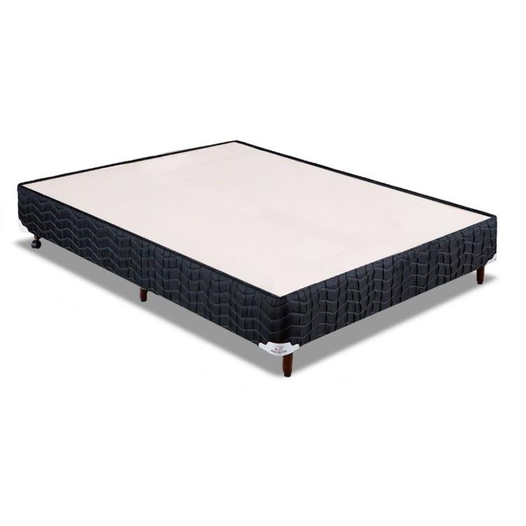 Cama Box Base Casal Sommier Plus Bordado Black (138x188x24) - Orthocrin ...