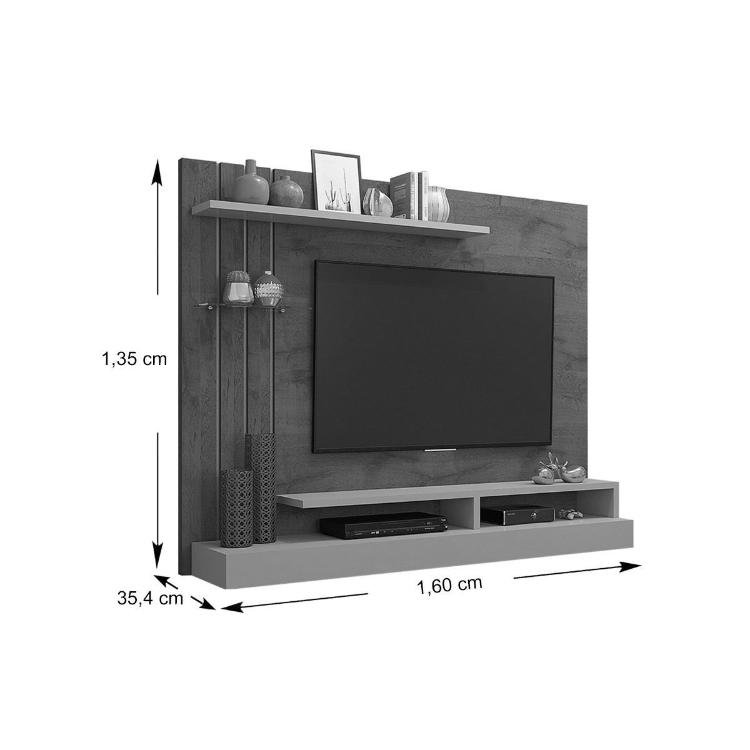 Painel para TV Valência até 50 Polegadas Café/Rústico - Permóbili ...