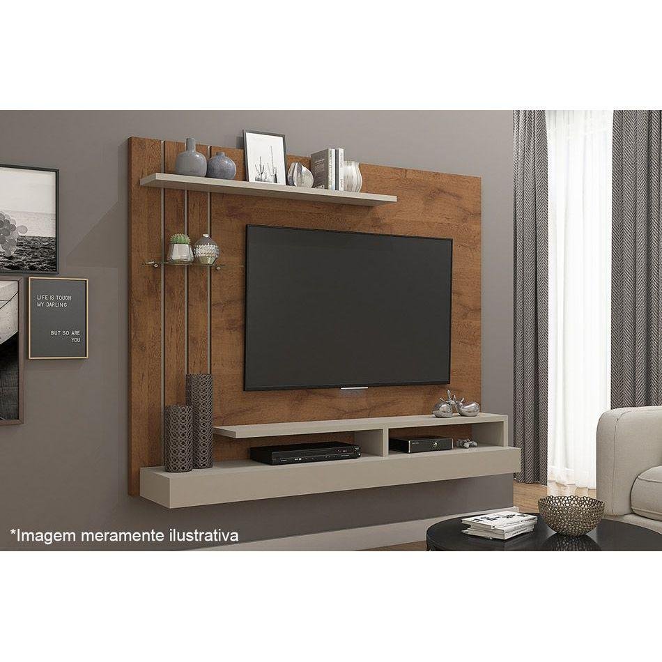 Painel para TV Valência até 50 Polegadas Café/Rústico - Permóbili | MadeiraMadeira