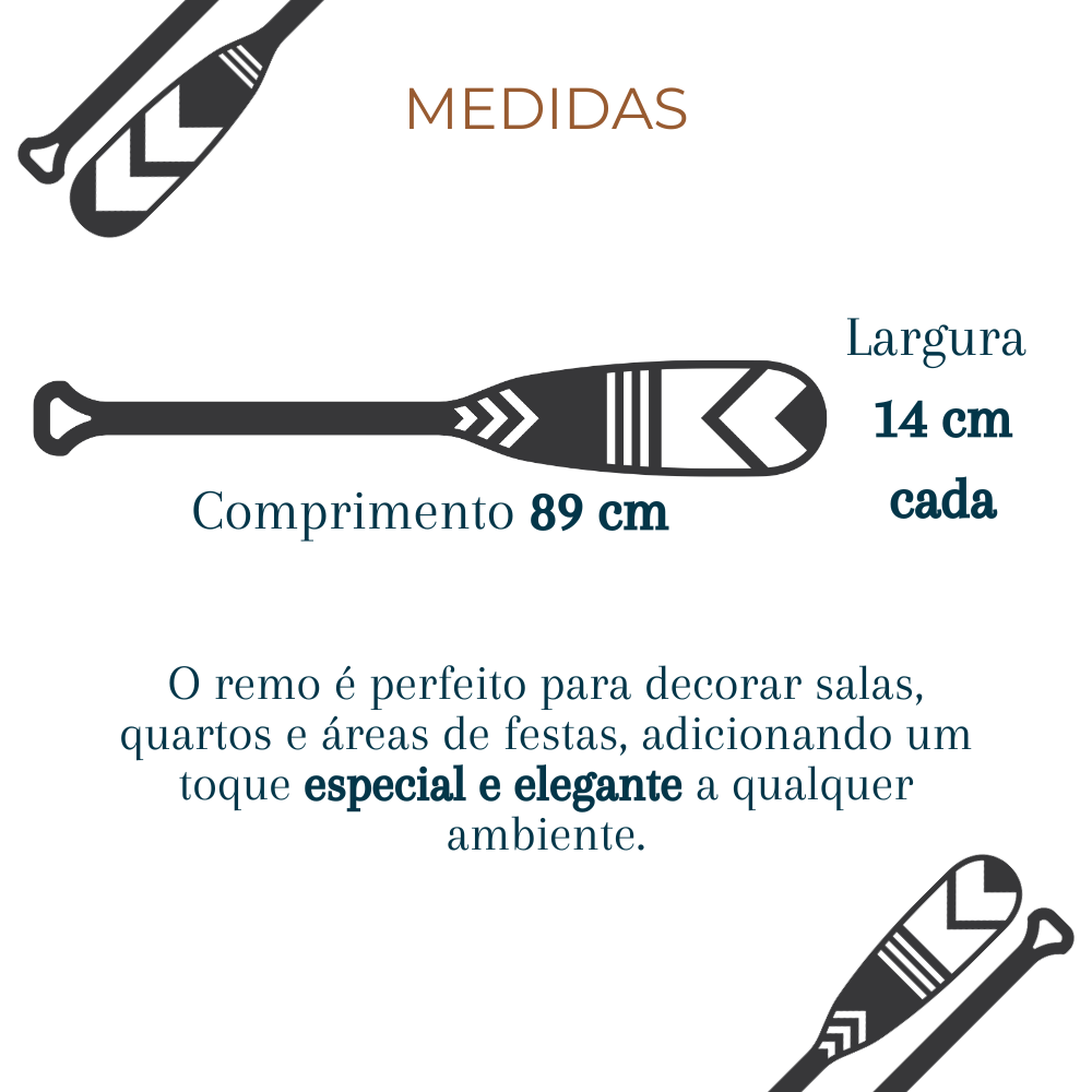 Remo Decorativo de Mdf Kit com 2 Remos | MadeiraMadeira