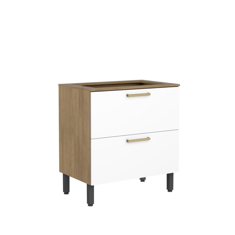 Balcão para Cooktop 1 Porta 1 Gavetão Branco Axé Bertolini | MadeiraMadeira