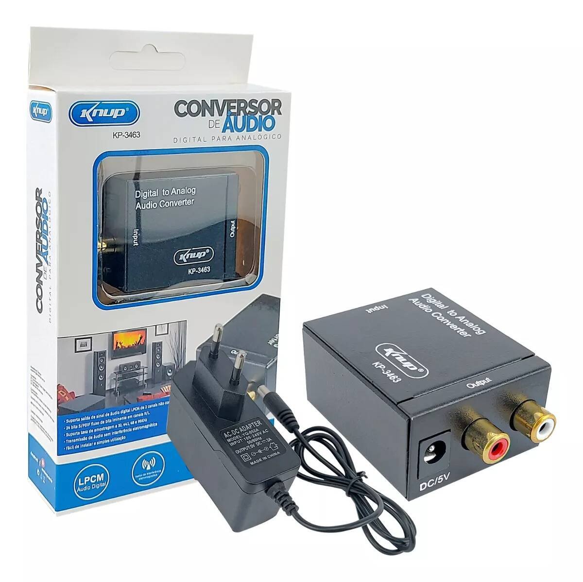 Conversor Digital Óptico Para Áudio RCA Estéreo Genérica | MadeiraMadeira
