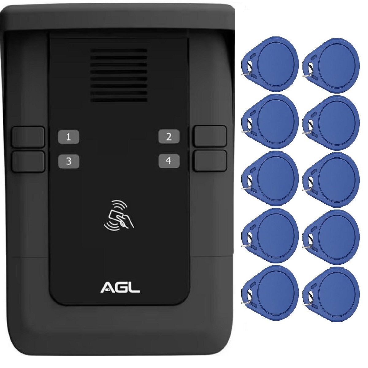 Kit De Porteiro Coletivo S-500 Montado 4 Ponto De Interfones P100 8 Tags e Fechadura Reversível ...