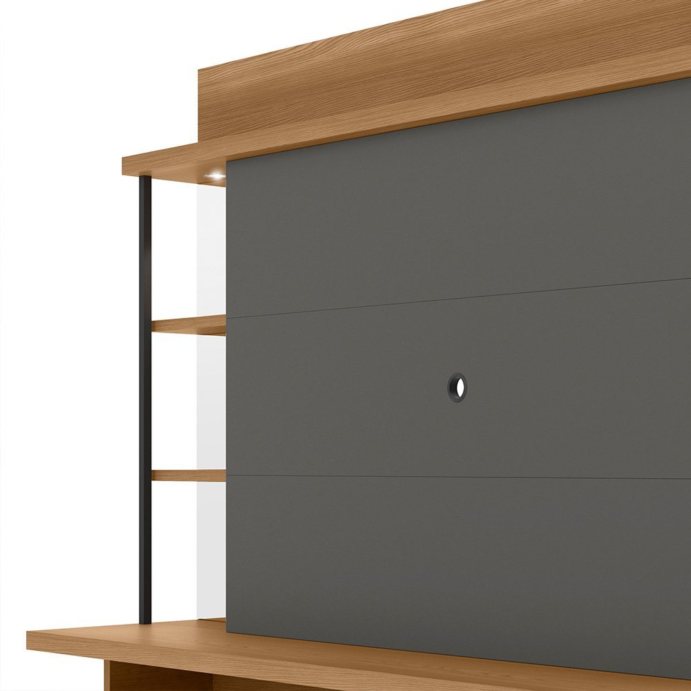 Estante Painel Para TV 60 Polegadas Com Espelho Bahia L06 Amêndoa/Cinza - Mpozenato | MadeiraMadeira