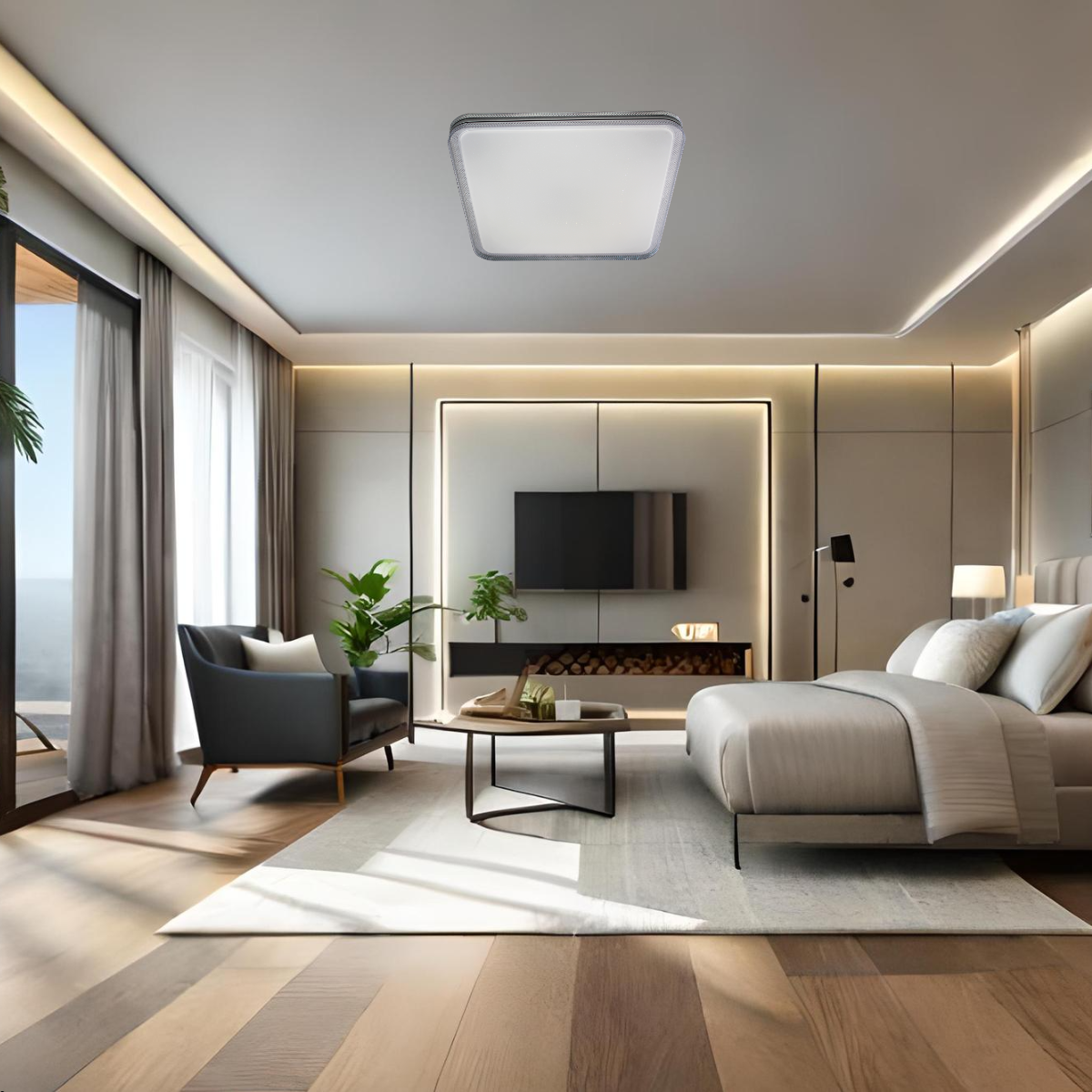 Luminária Plafon Lumier led integrado quadrado IP20 48W 3/4/6000K ...