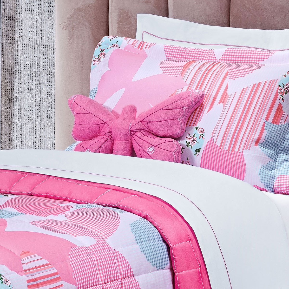 Colcha Infantil Menina Feminino 200 Fios Micro Percal 3 Peças 2,50m x 1 ...
