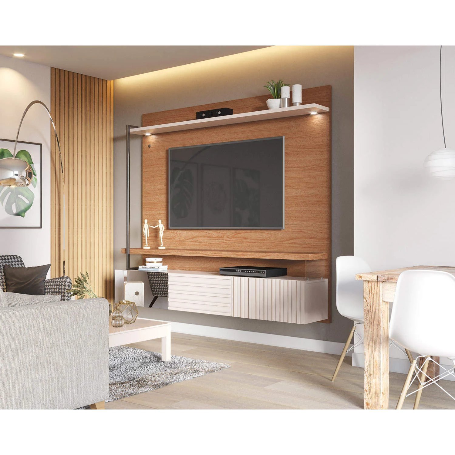 Painel Home para TV até 70 Polegadas com LED 2 Portas Basculante e ...