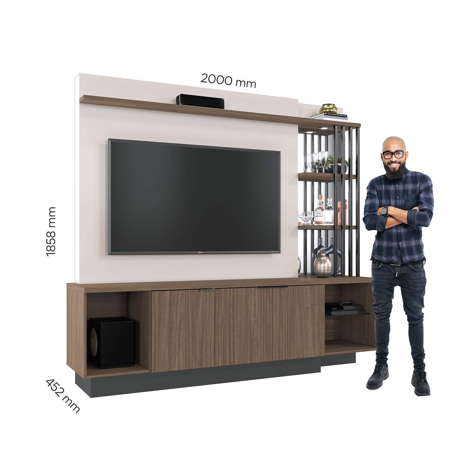 Estante Home Para TV até 65 Polegadas Maresias Colibri Móveis ...