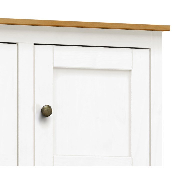 Maleiro 3 Portas Madeira Maciça 9107 Topazio Branco Carvalho FNT ...