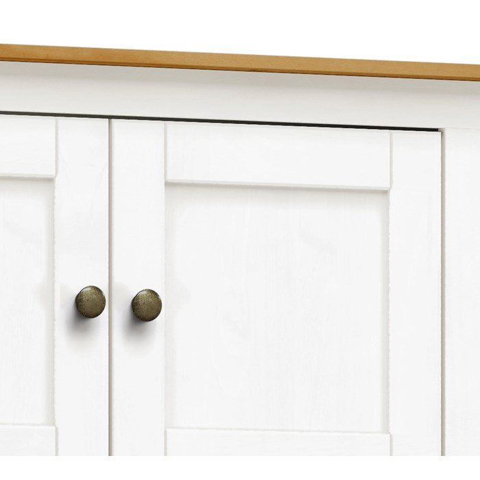 Maleiro 3 Portas Madeira Maciça 9107 Topazio Branco Carvalho FNT ...