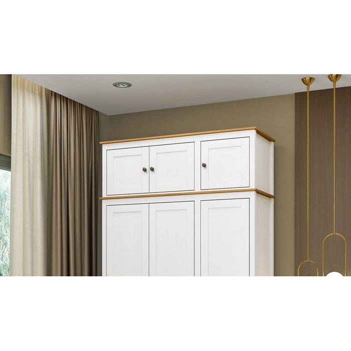 Maleiro 3 Portas Madeira Maciça 9107 Topazio Branco Carvalho FNT ...