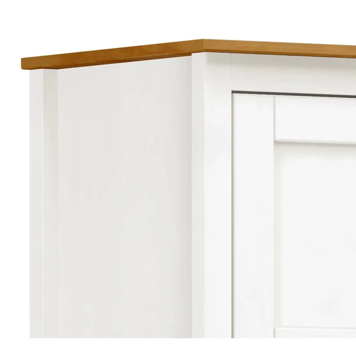 Maleiro 3 Portas Madeira Maciça 9107 Topazio Branco Carvalho FNT ...