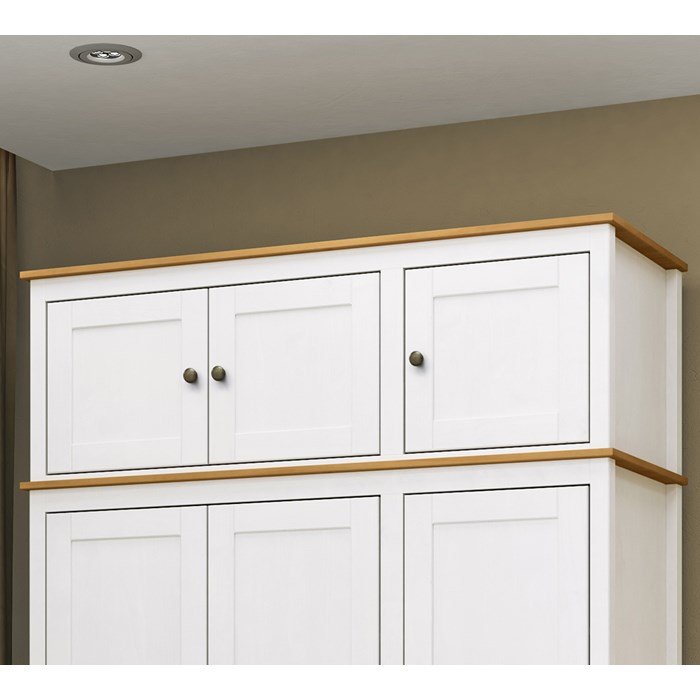 Maleiro 3 Portas Madeira Maciça 9107 Topazio Branco Carvalho FNT ...