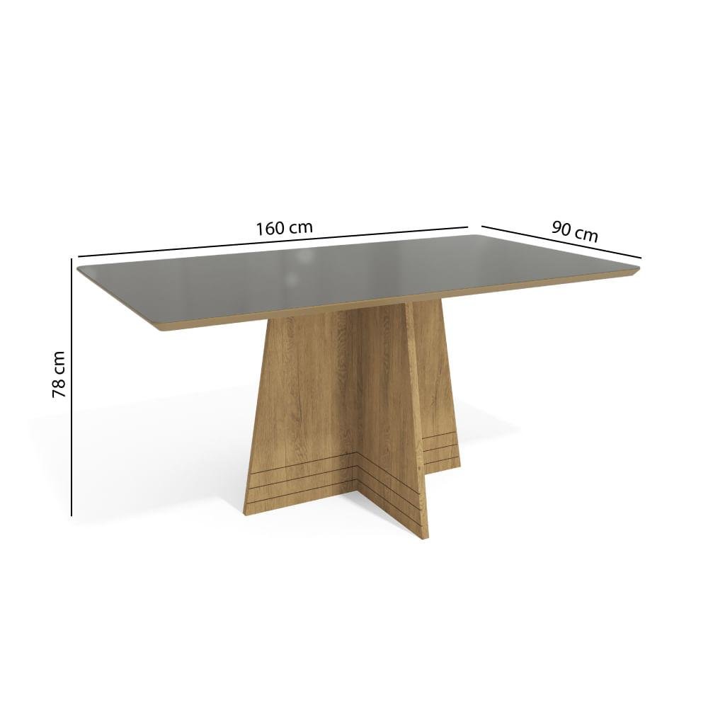 Mesa de Jantar Retangular com Tampo MDF/Vidro 160 cm - Freij ...