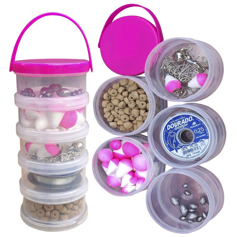 Kit de Pescaria Infantil Rosa Vara Molinete + 82 peças | MadeiraMadeira