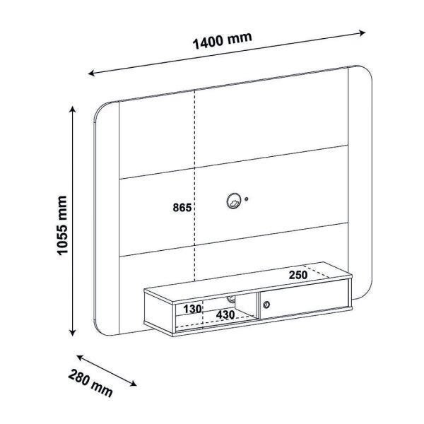 Painel para TV até 50 Polegadas 1 Porta 1 Nicho Wave Artely ...