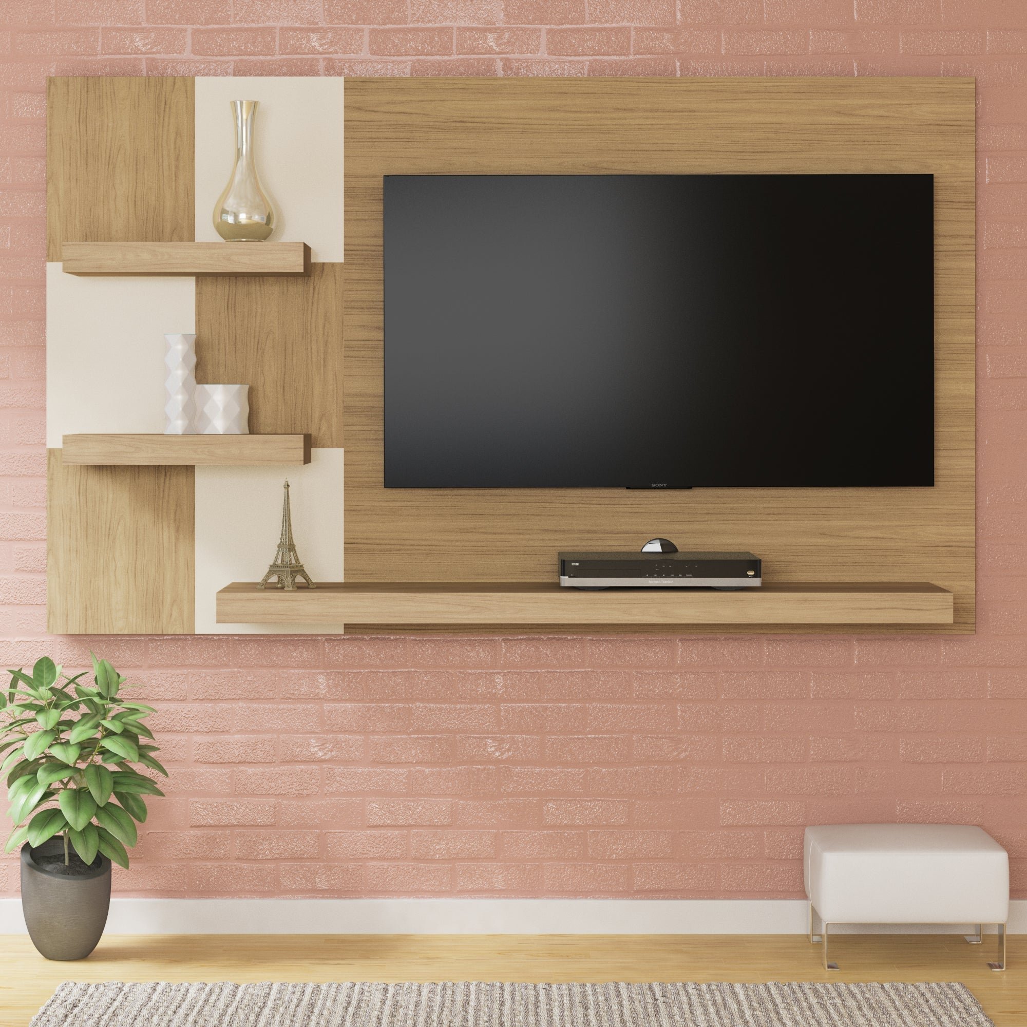 Painel para TV até 50 Polegadas 3 Prateleiras Chess Artely | MadeiraMadeira